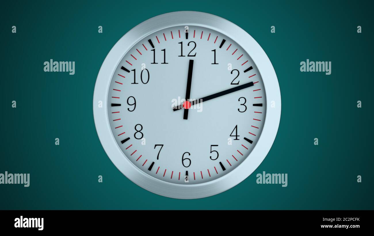 3d simple clock with hour, second and minute arrows is in space ...