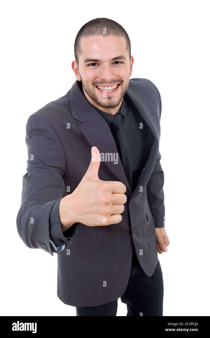 young business man going thumb up Stock Photo - Alamy