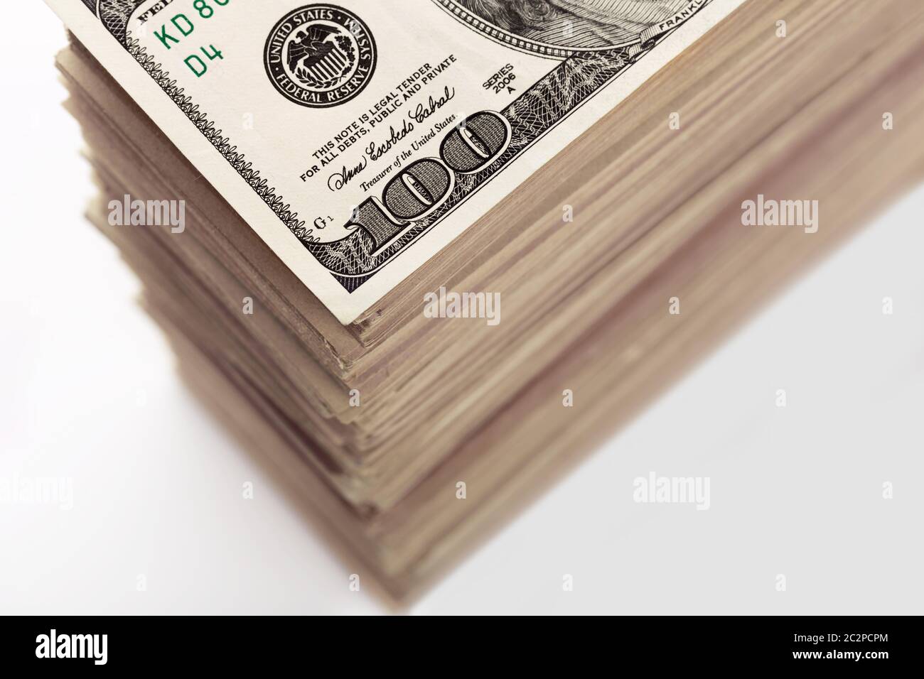 Crop of big stack of dollar banknotes closeup Stock Photo - Alamy