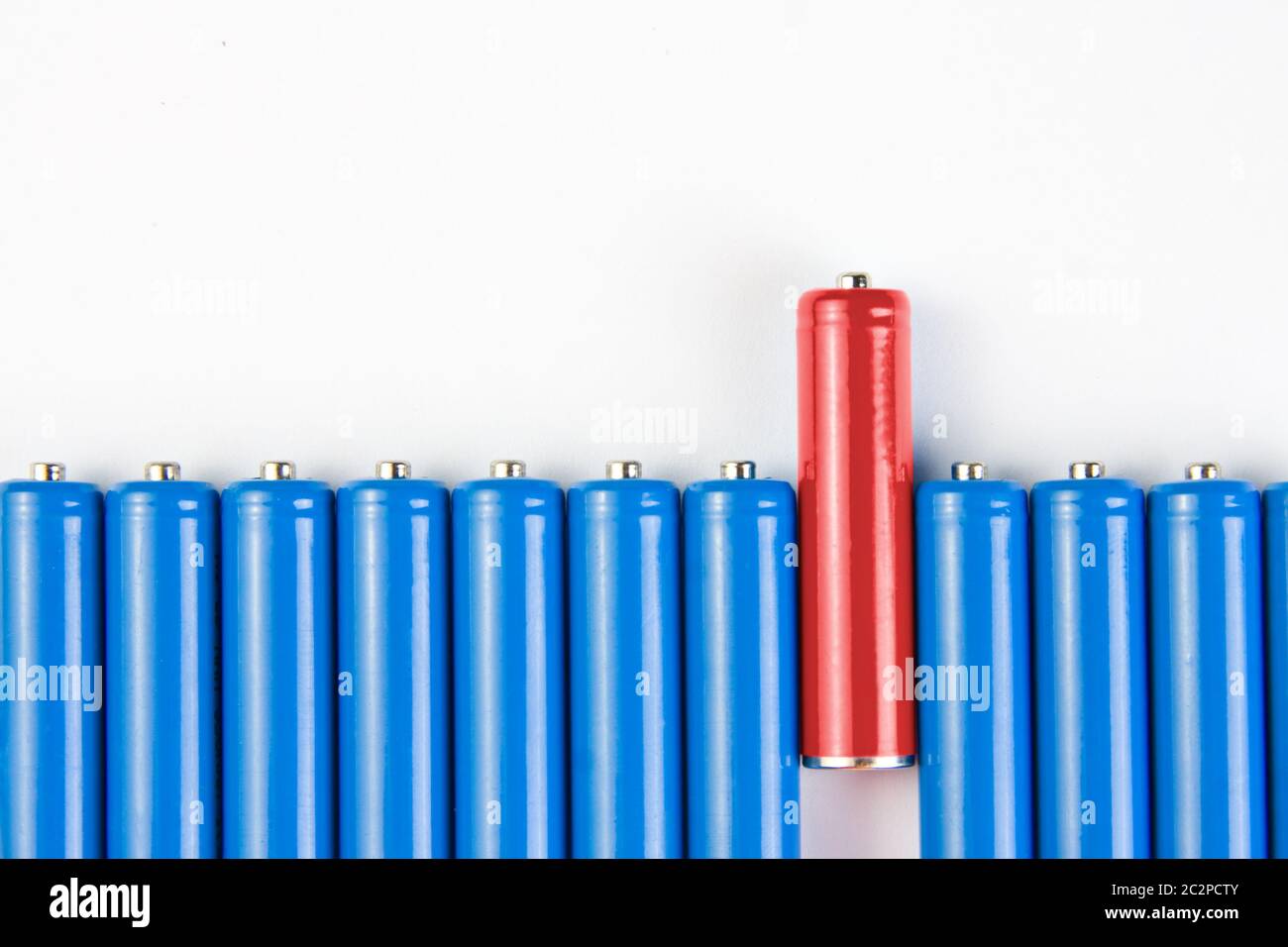 Leadership concepts. Special red battery Stock Photo - Alamy