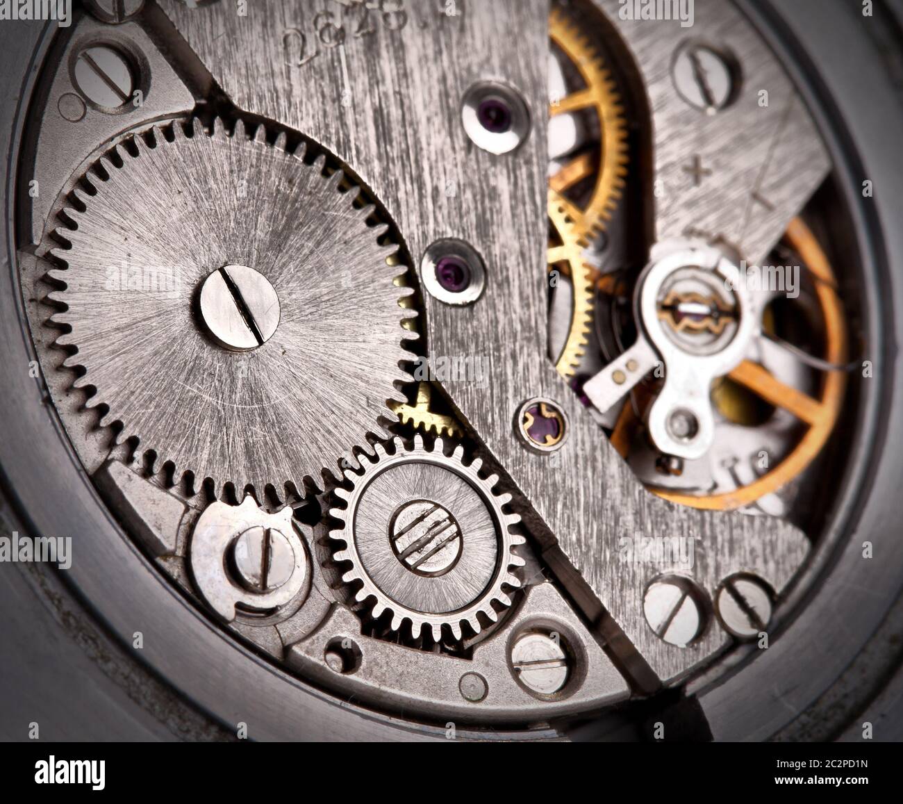 Close-up of old clock mechanism with gears Stock Photo - Alamy