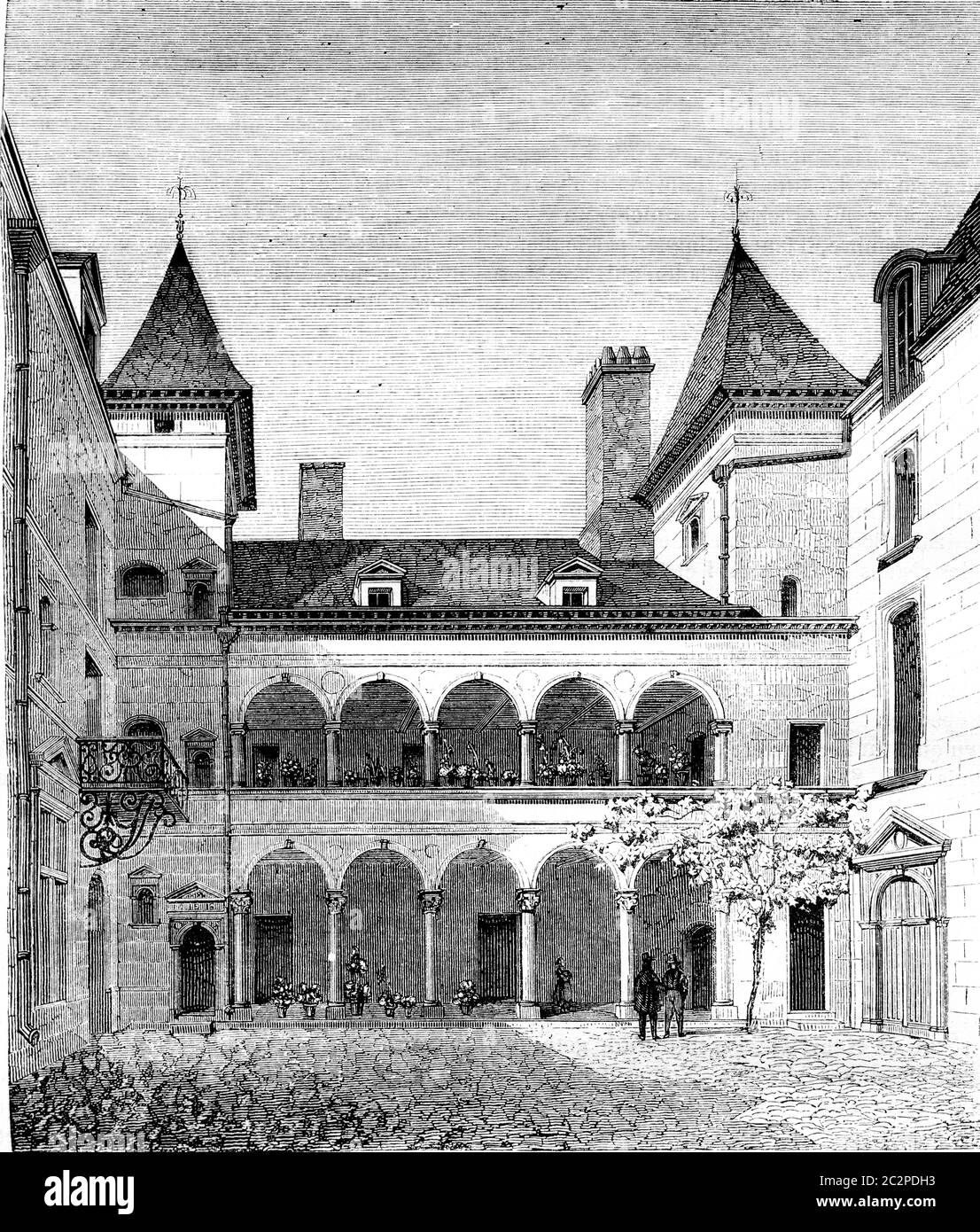 House known as Francois I, has Orleans, vintage engraved illustration ...