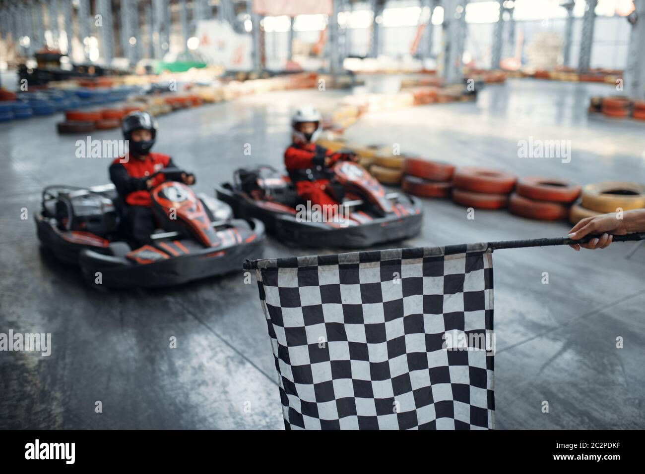 Go kart flag hi-res stock photography and images - Alamy