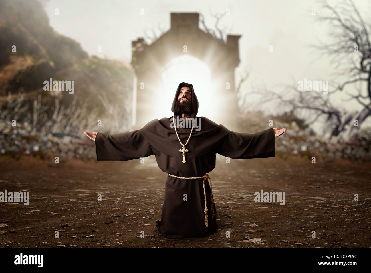 Catholic Monk Praying