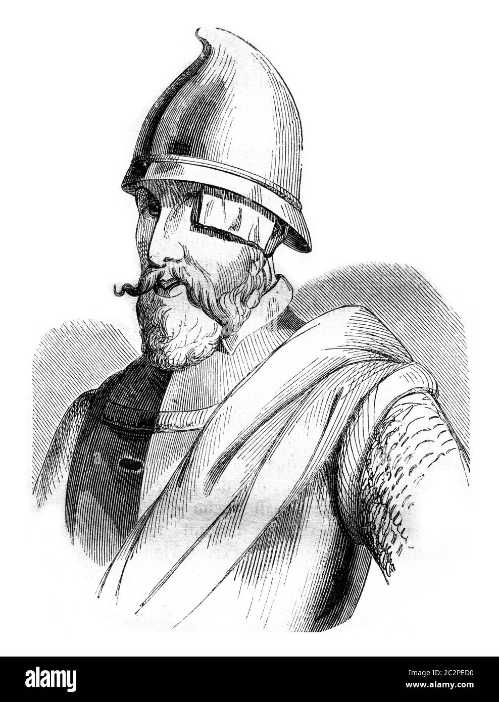 Portrait of Ziska, vintage engraved illustration. Magasin Pittoresque ...