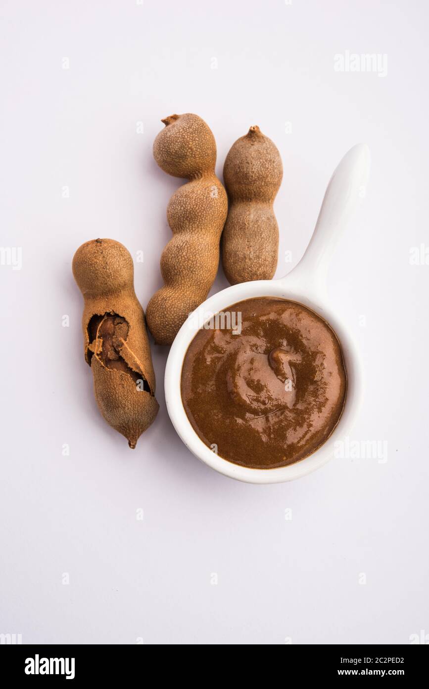 Tamarind Or Imli Fresh Puree, Paste from Pulp Stock Photo - Alamy