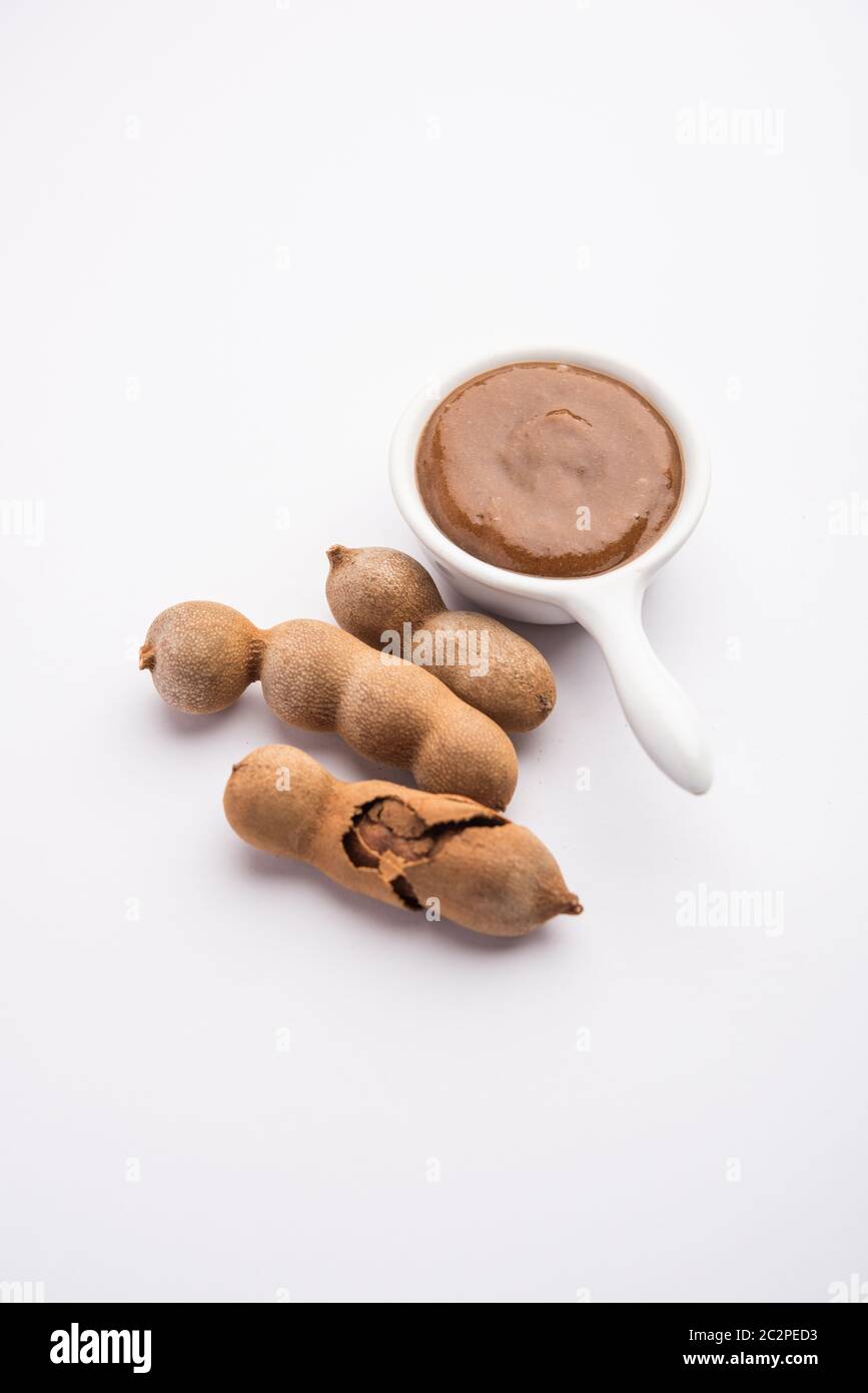 Tamarind Or Imli Fresh Puree, Paste from Pulp Stock Photo - Alamy