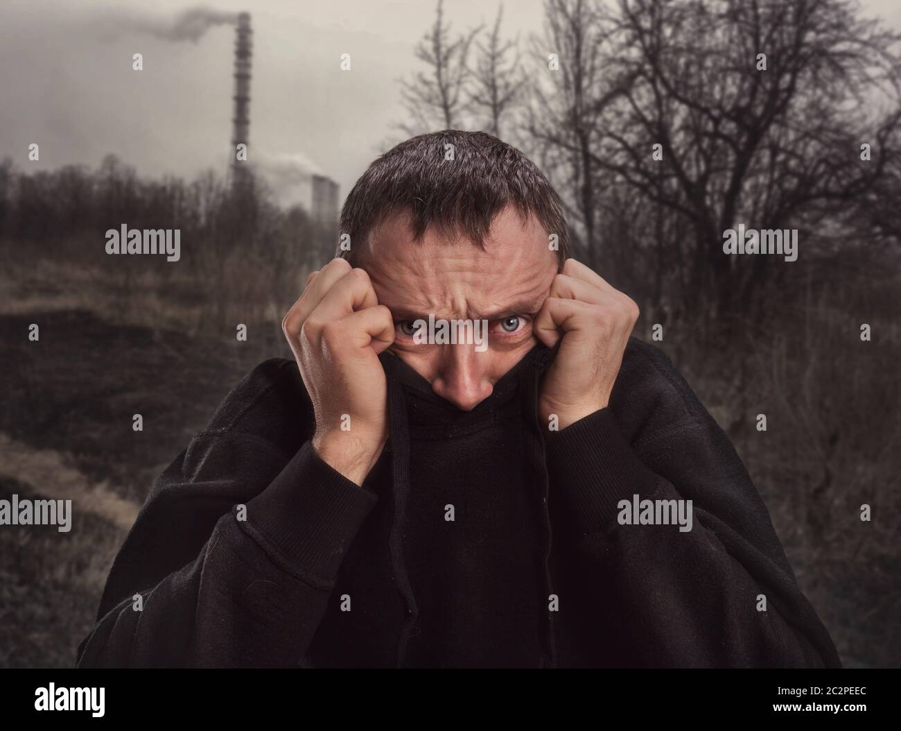 Sweat man face closeup hi-res stock photography and images - Alamy