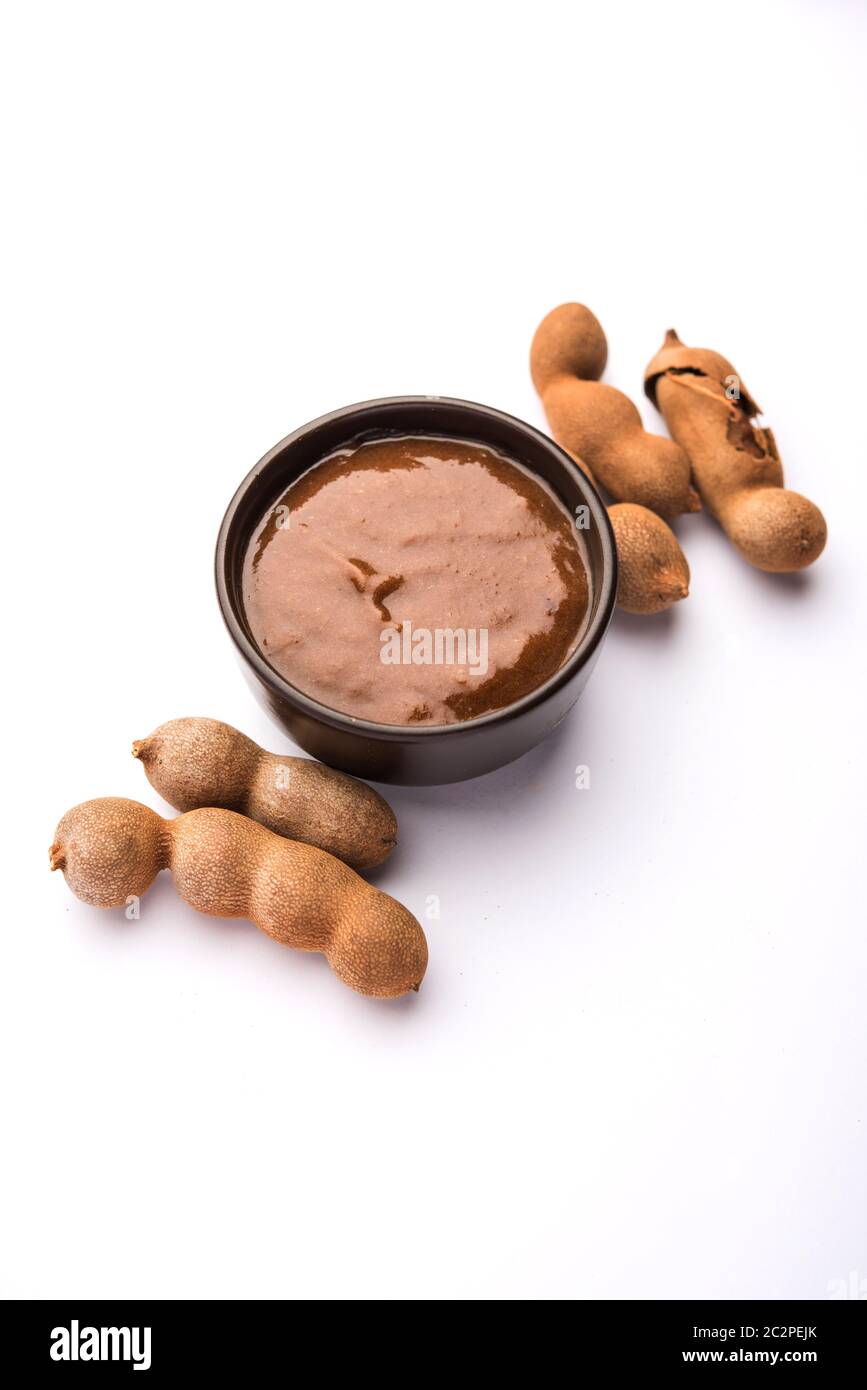Tamarind Or Imli Fresh Puree, Paste from Pulp Stock Photo - Alamy