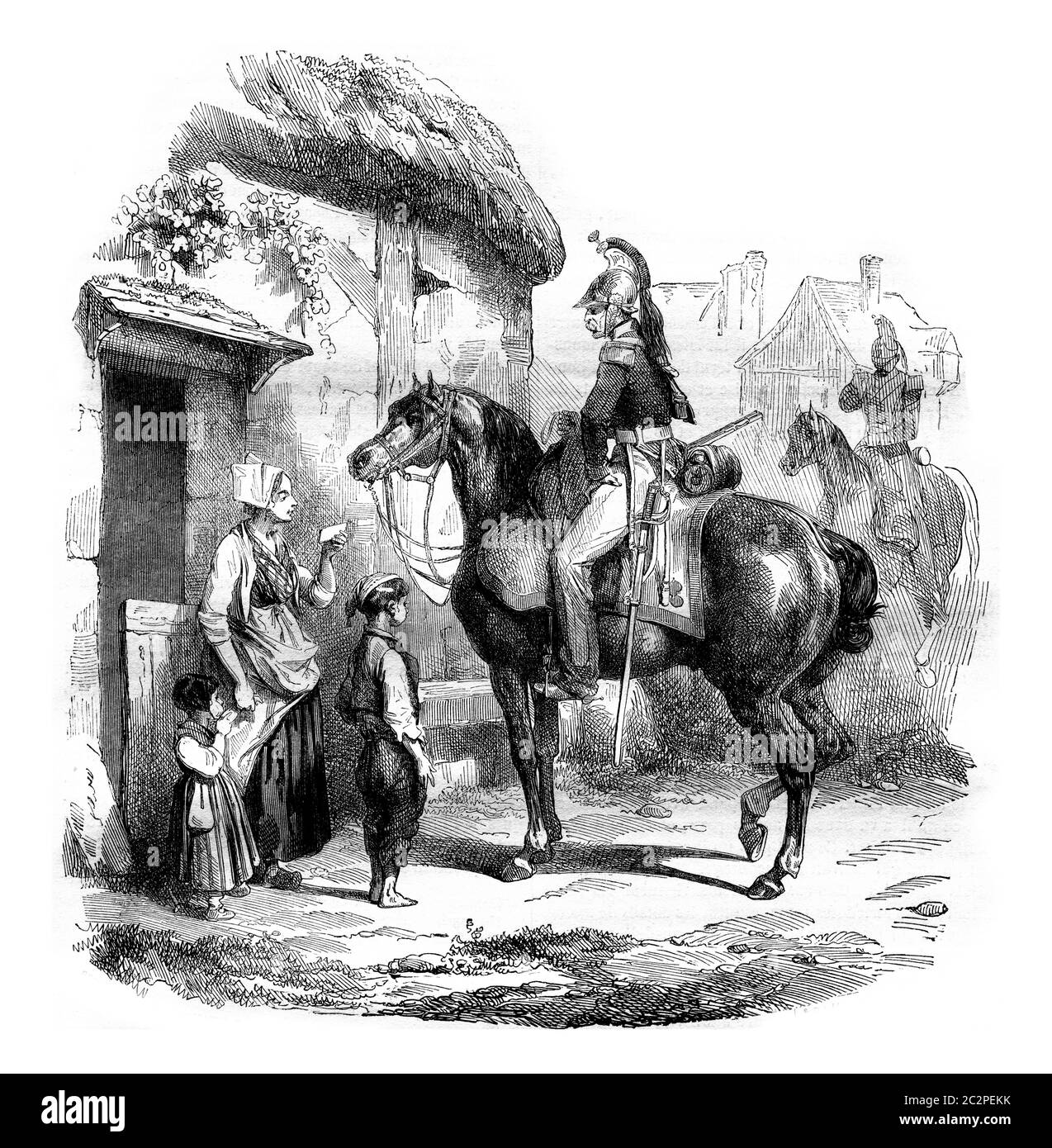 The billet, vintage engraved illustration. Magasin Pittoresque 1843 ...