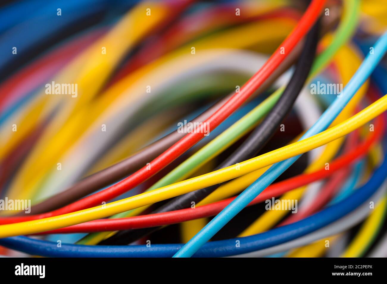 Colorful electrical cables closeup picture Stock Photo - Alamy