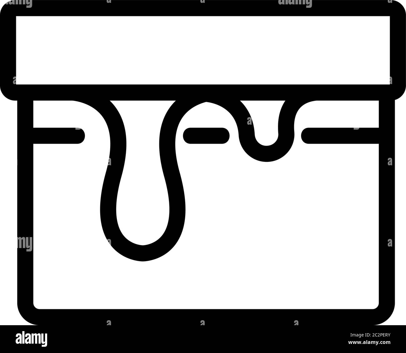 flowing slime from container icon vector outline illustration Stock ...
