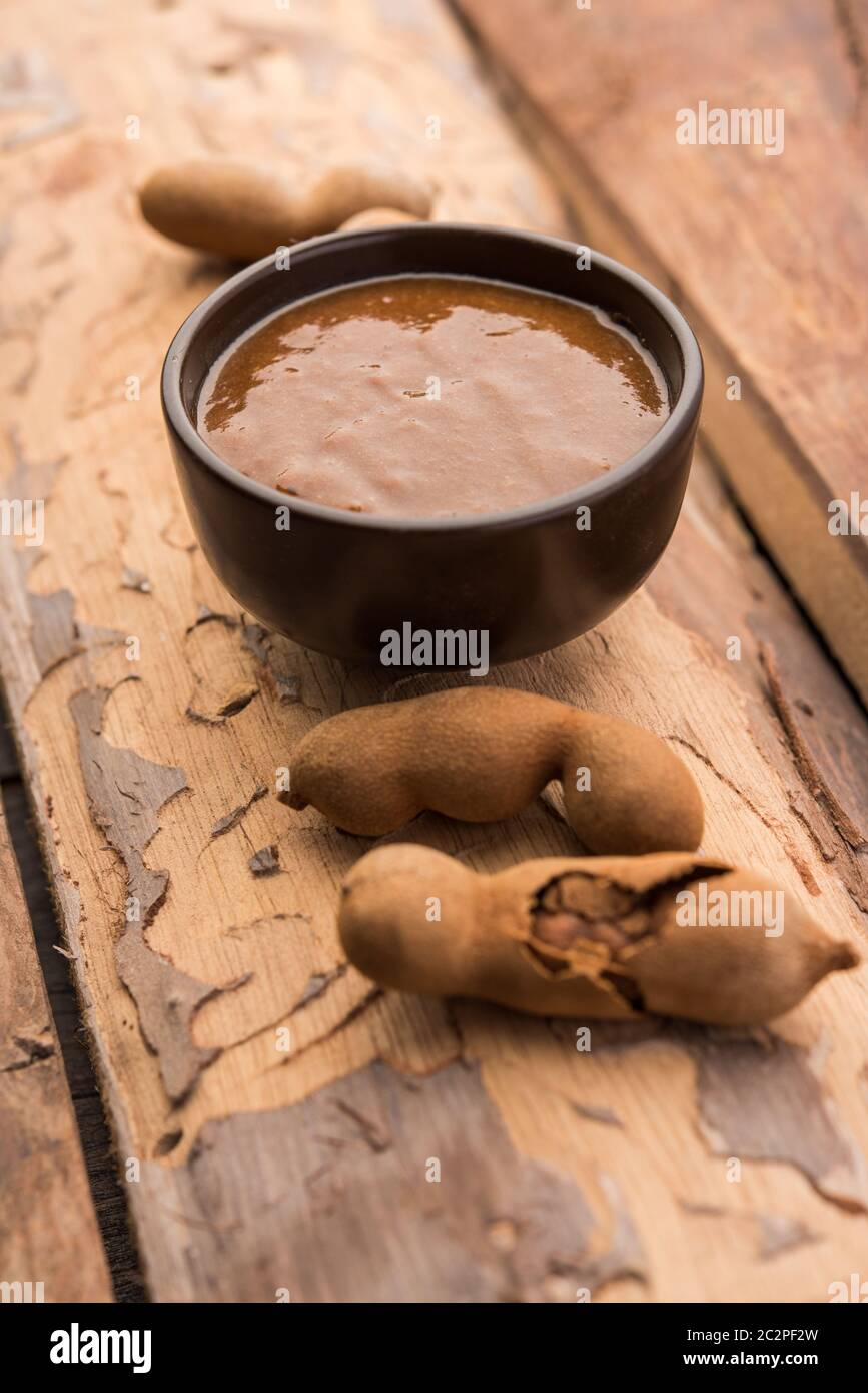 Tamarind Or Imli Fresh Puree, Paste from Pulp Stock Photo - Alamy