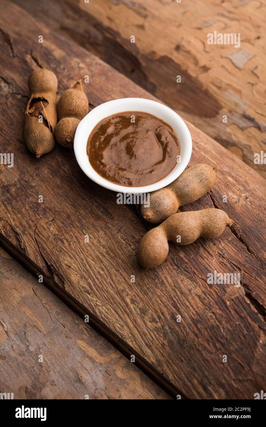 Tamarind Or Imli Fresh Puree, Paste from Pulp Stock Photo - Alamy