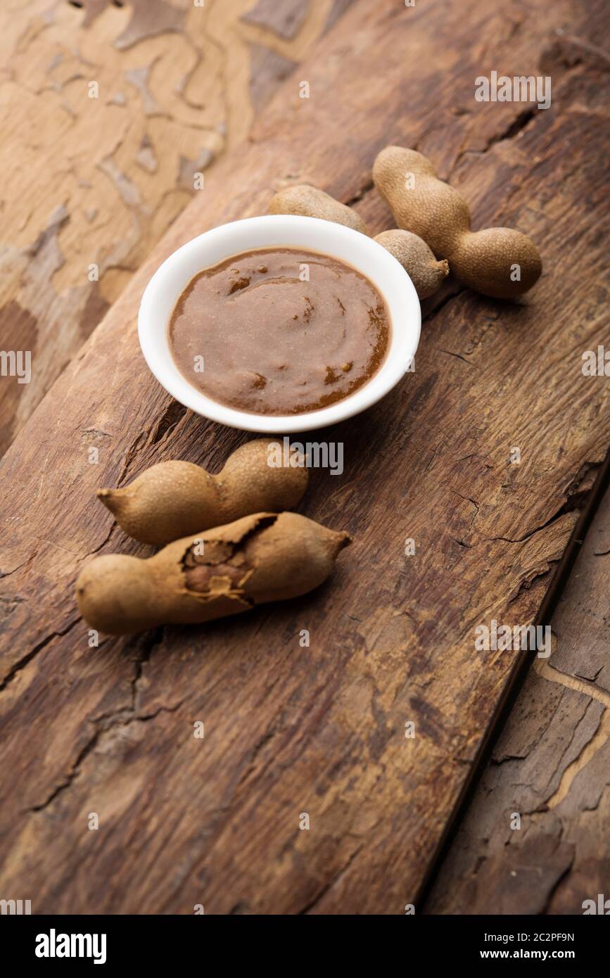 Tamarind Or Imli Fresh Puree, Paste from Pulp Stock Photo - Alamy