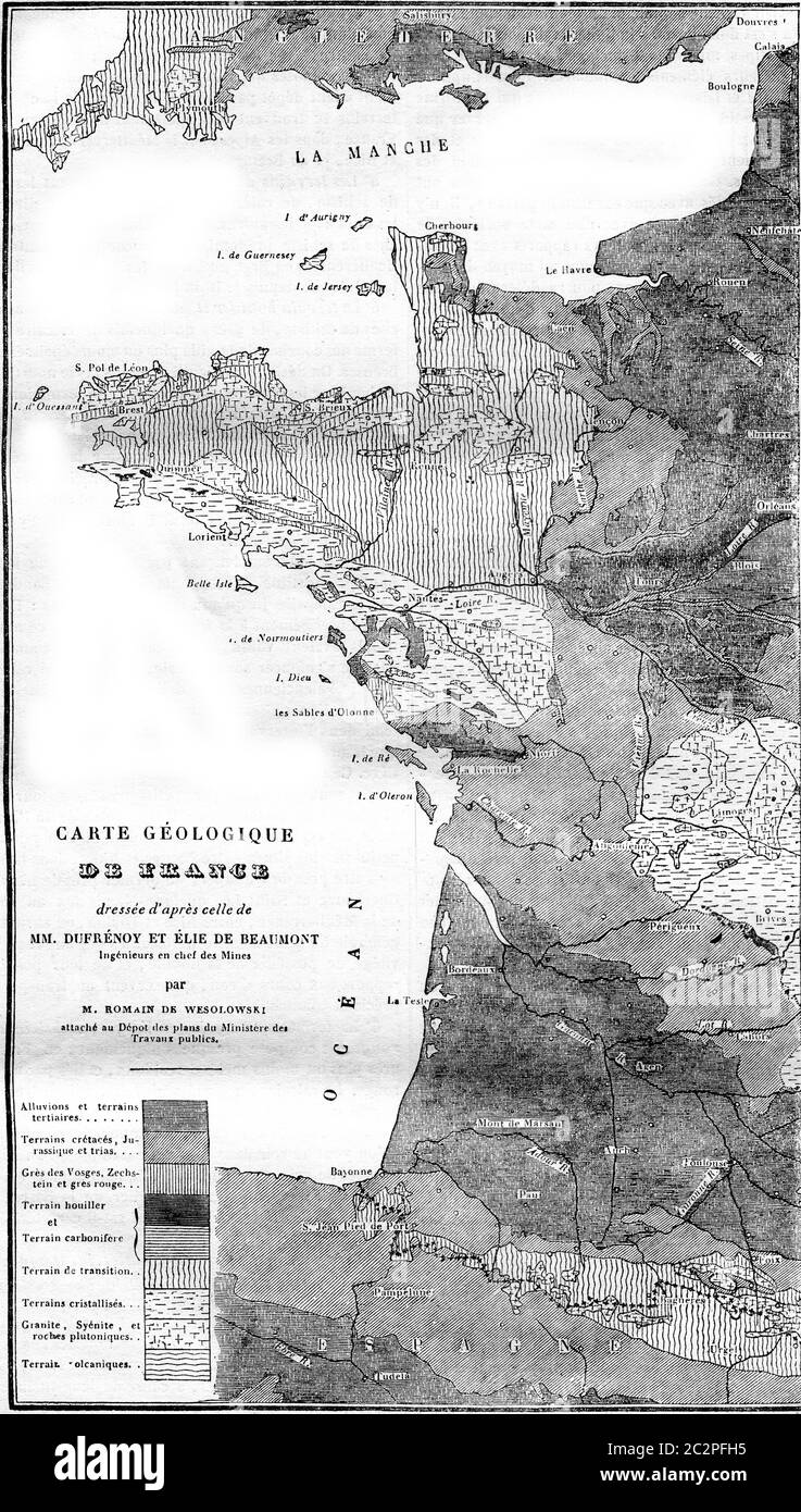 France geological map hi-res stock photography and images - Alamy