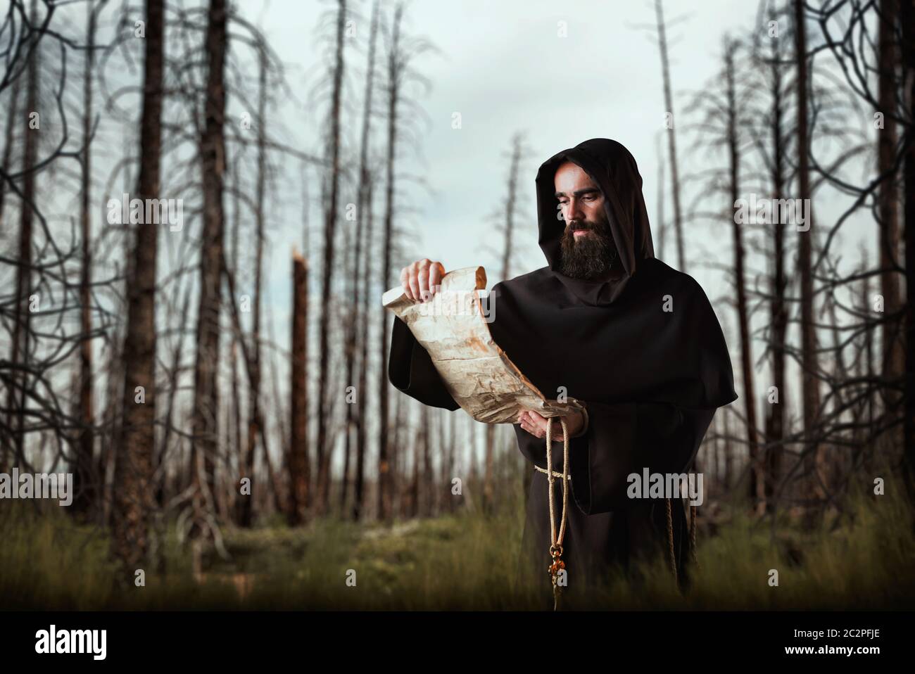 Medieval friar manuscript hi-res stock photography and images - Alamy
