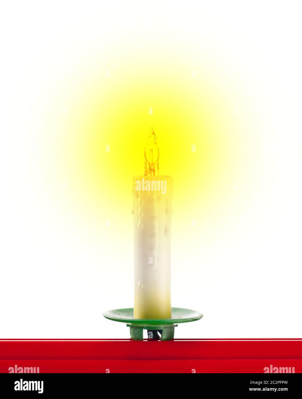 One Christmas candle. Isolated on white background Stock Photo - Alamy