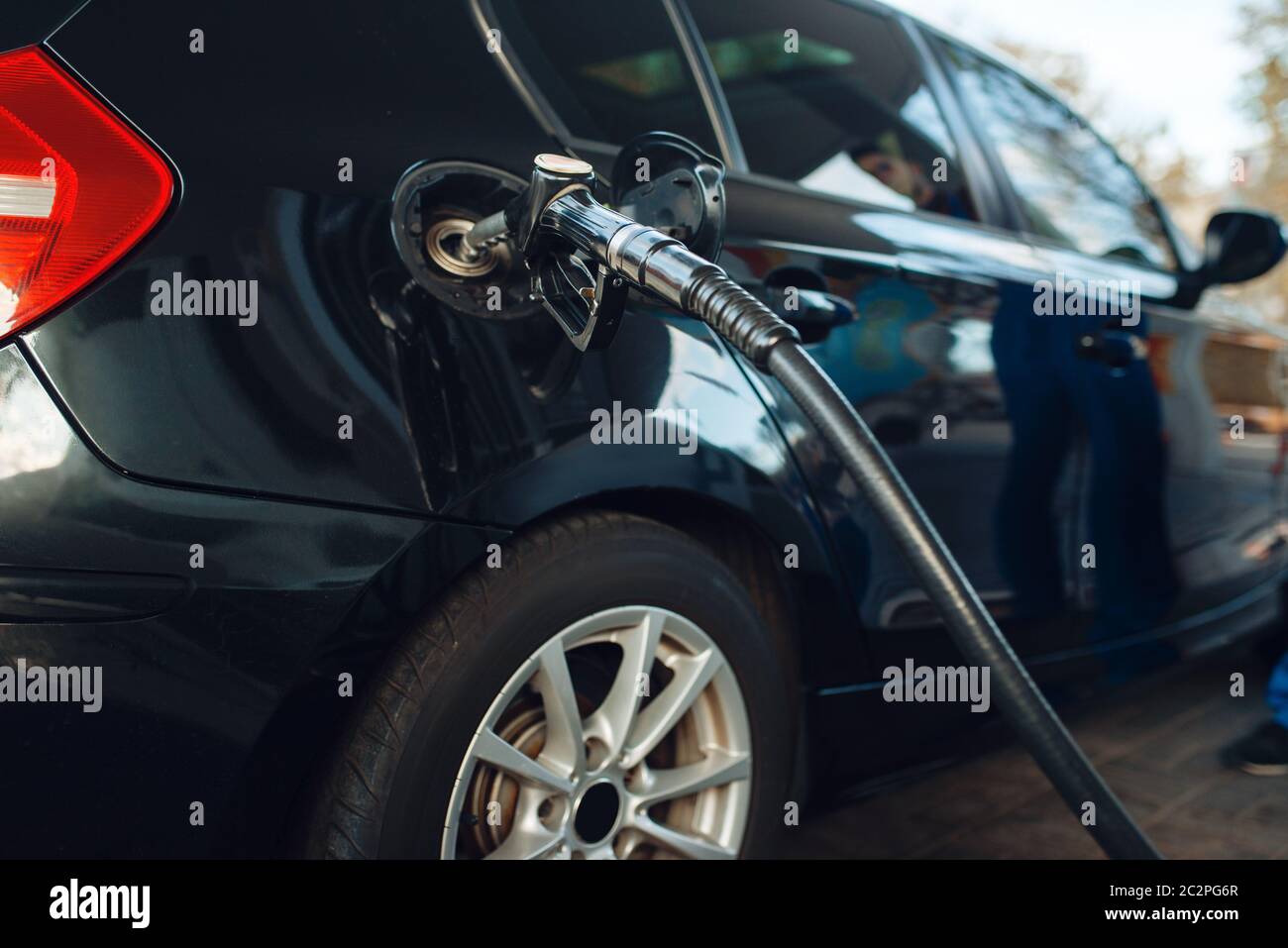 Empty gas gasoline refill fill automobile car vehicle energy power hi ...