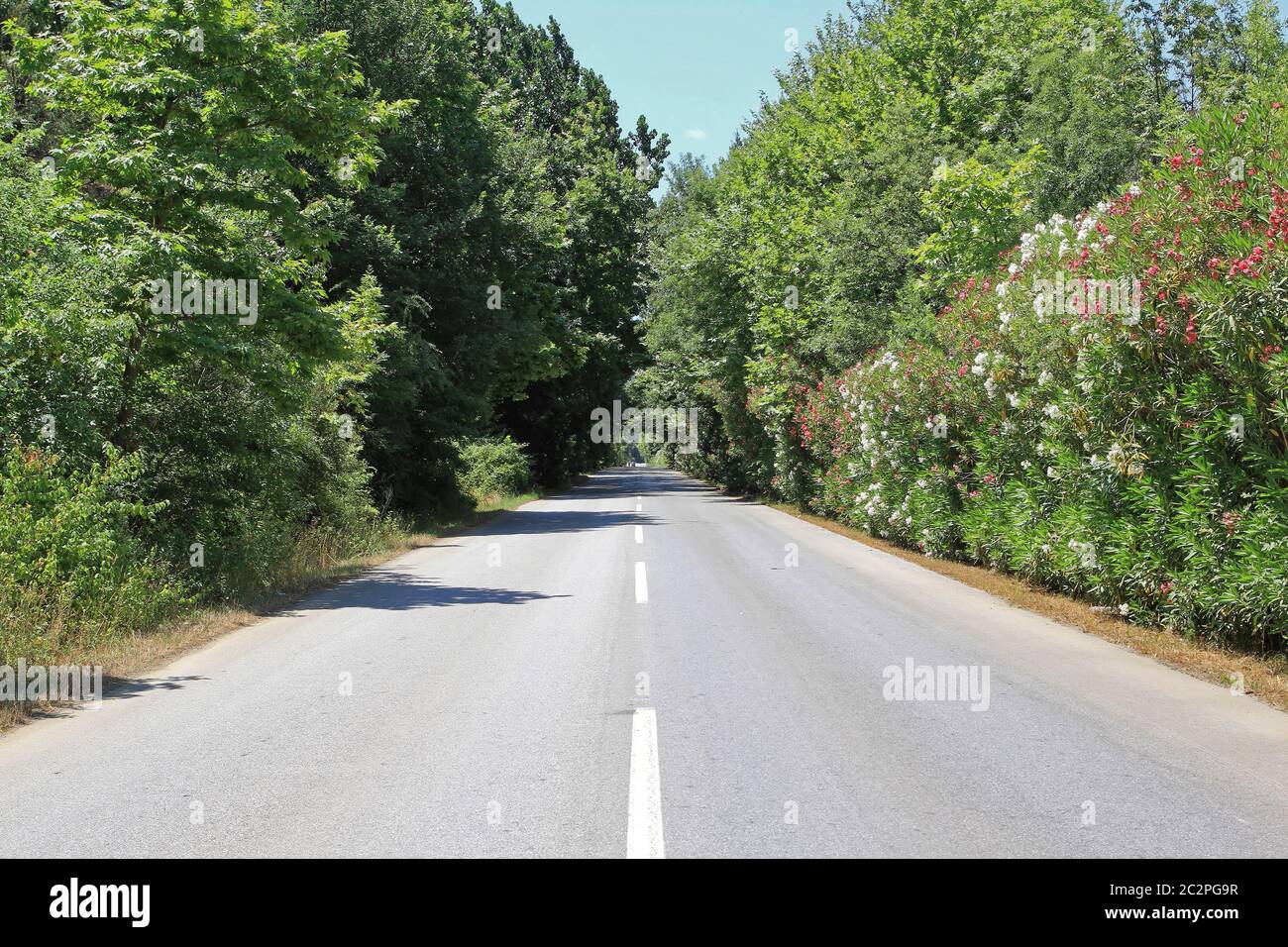 Straight paved two lane hi-res stock photography and images - Alamy