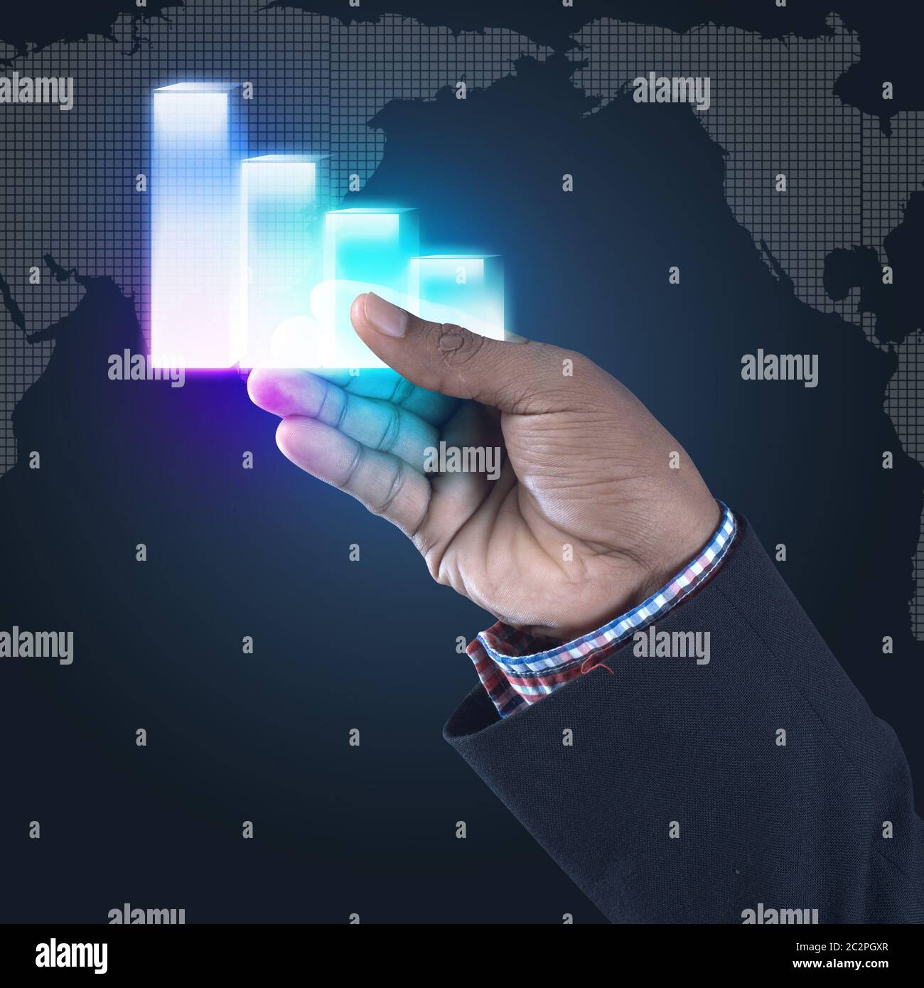 businessman showing digital graph Stock Photo - Alamy