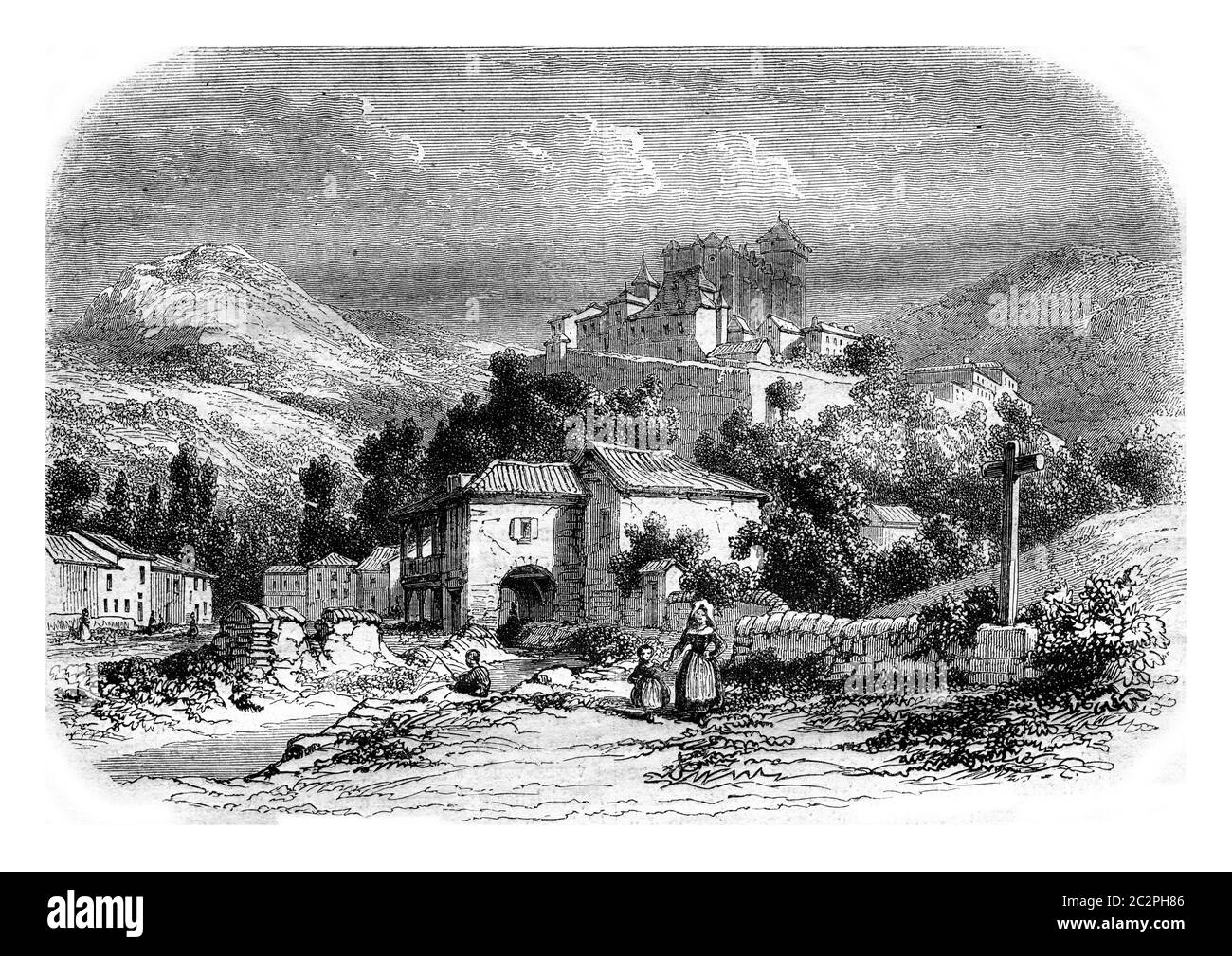 Saint bertrand de comminges france Black and White Stock Photos ...