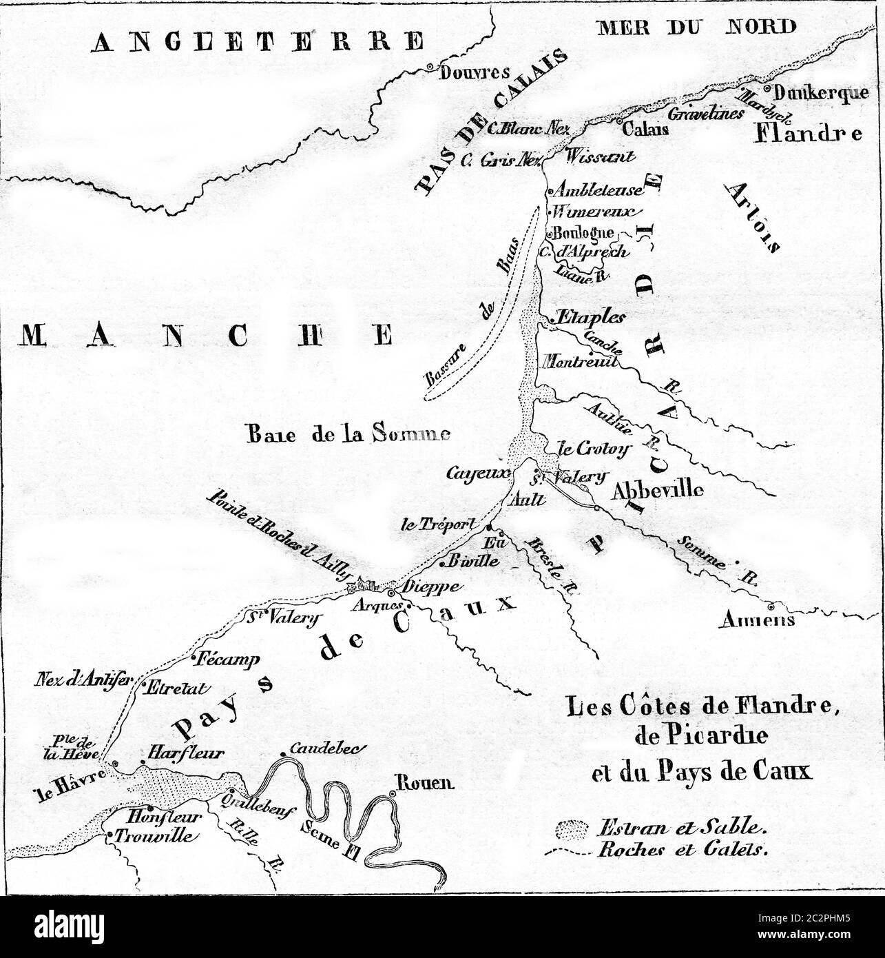 Map of normandy vintage hi-res stock photography and images - Alamy