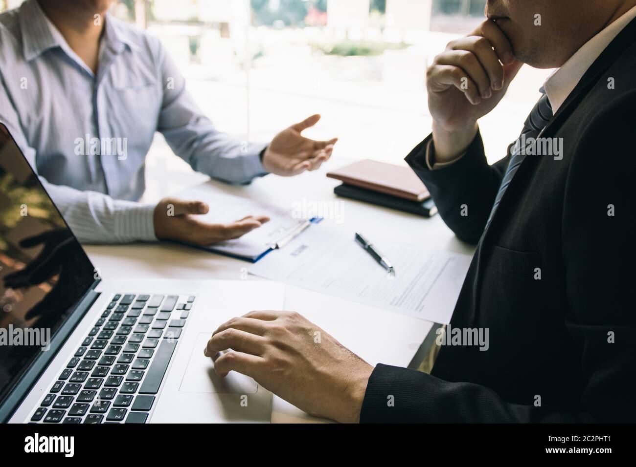 Employees are explaining about their past work experience for job ...