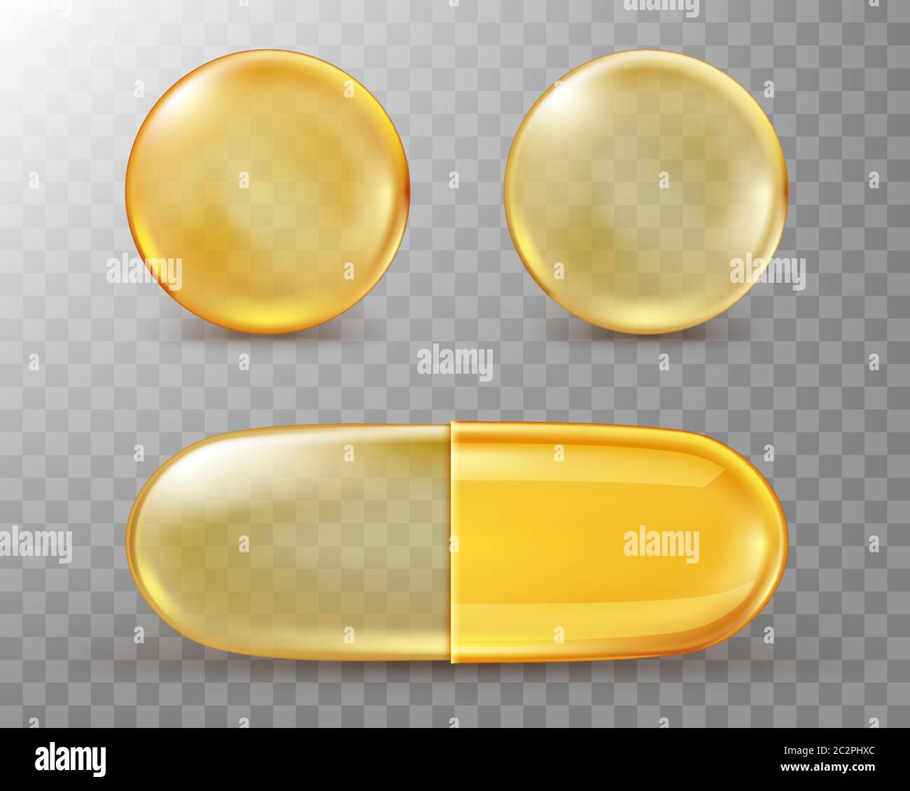 Golden fish oil omega capsules Stock Vector Images - Alamy