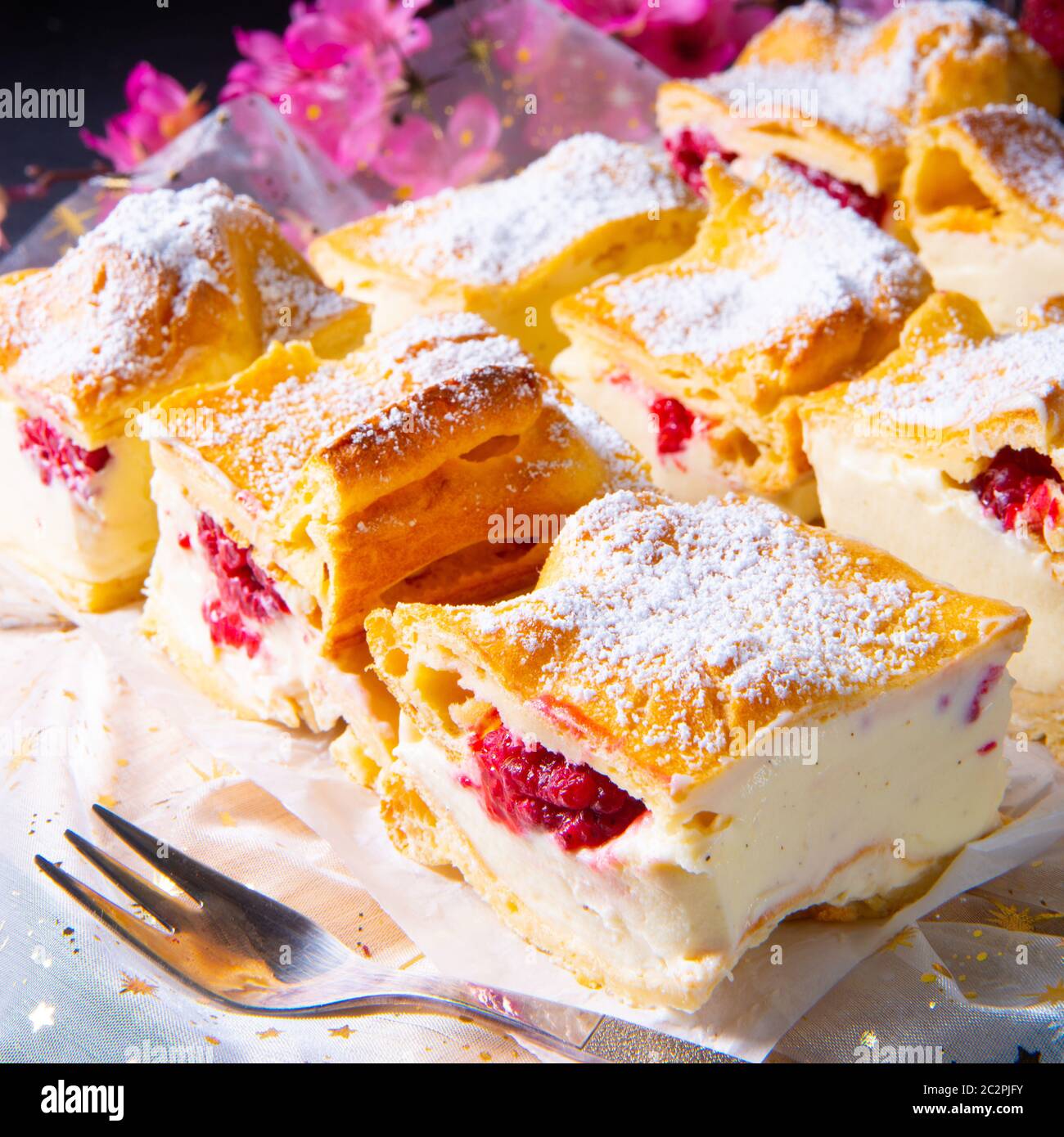 Karpatka - a delicious Polish pudding cake Stock Photo - Alamy