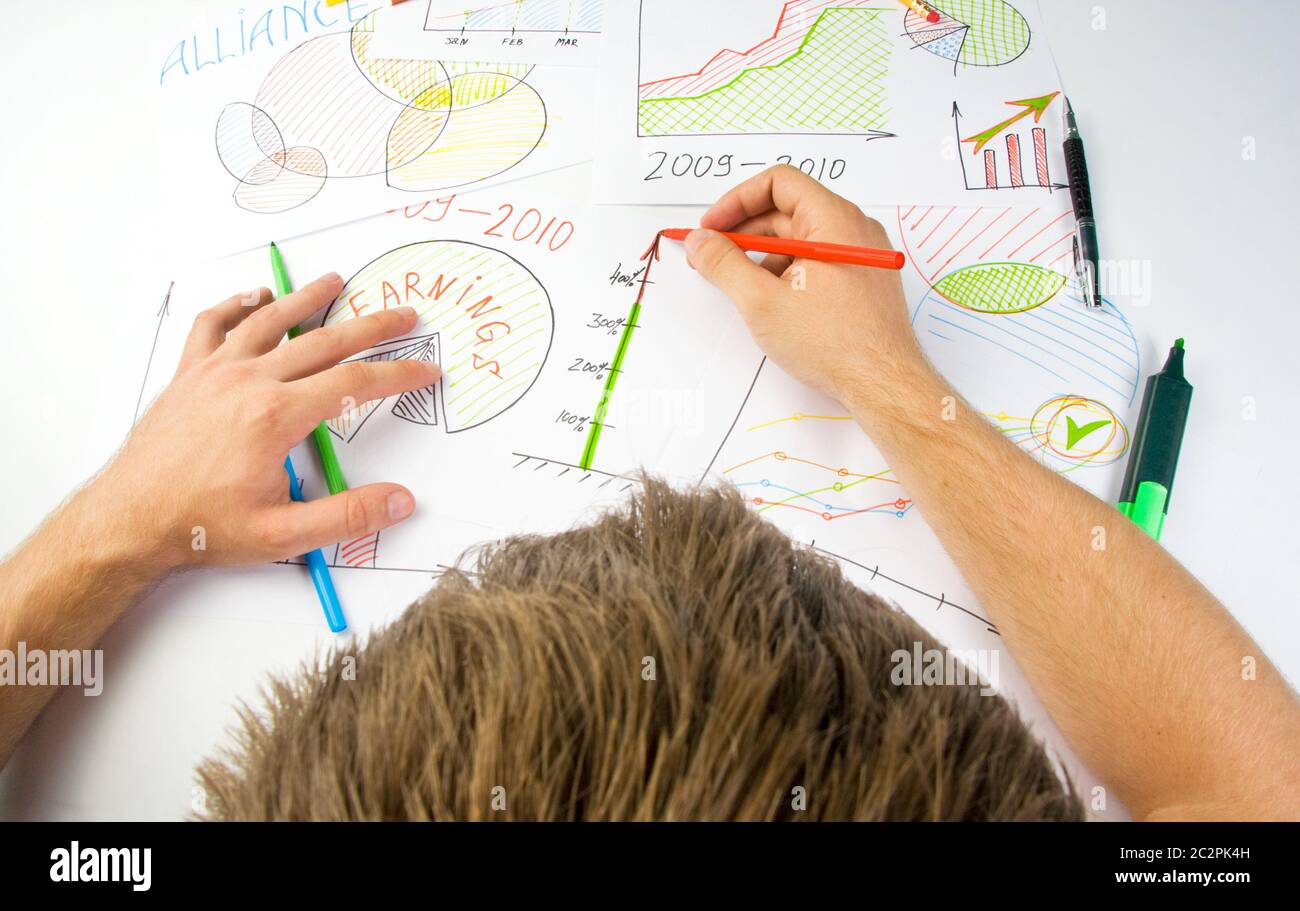 Drawing business diagrams Stock Photo - Alamy