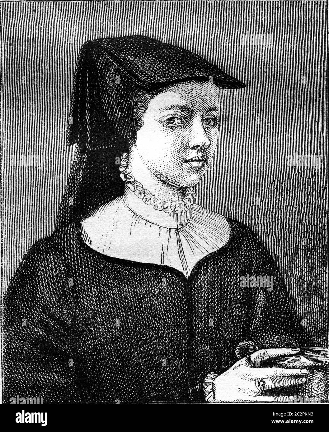 Portrait of Marie Cousin, daughter of Jean Cousin. From Magasin ...