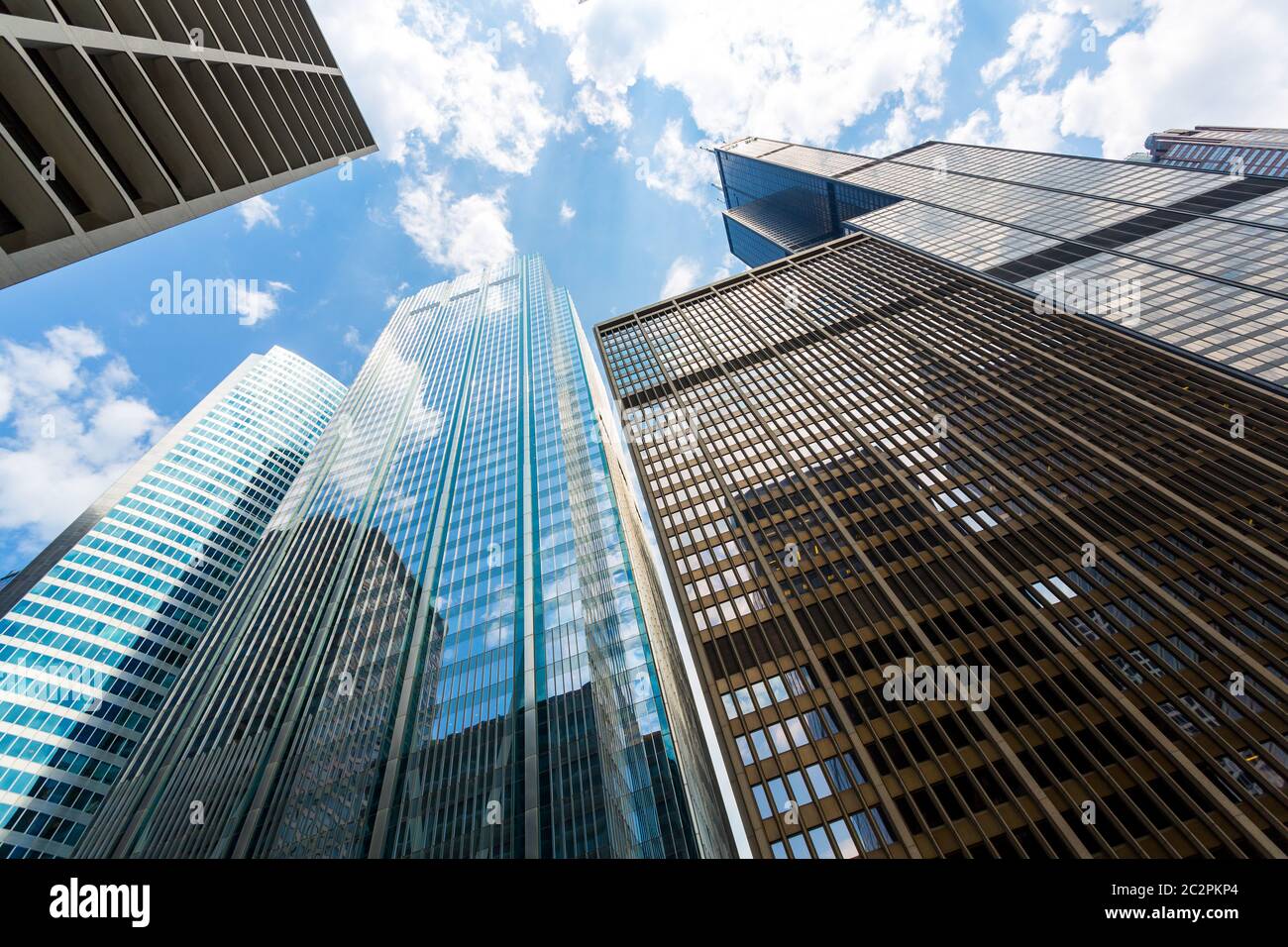 Bottom view on high skyscrapers Stock Photo - Alamy