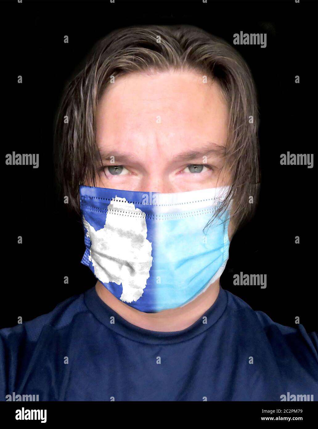 Man in medical mask with Antarctic flag on the mask Stock Photo - Alamy