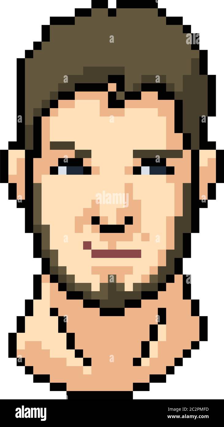 vector pixel art handsome man isolated cartoon Stock Vector Image & Art ...