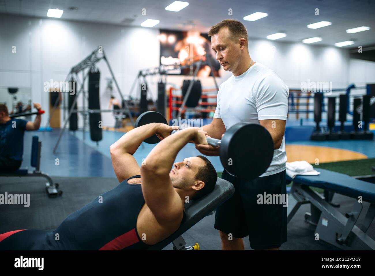 Exercise squat man bench hi-res stock photography and images - Alamy