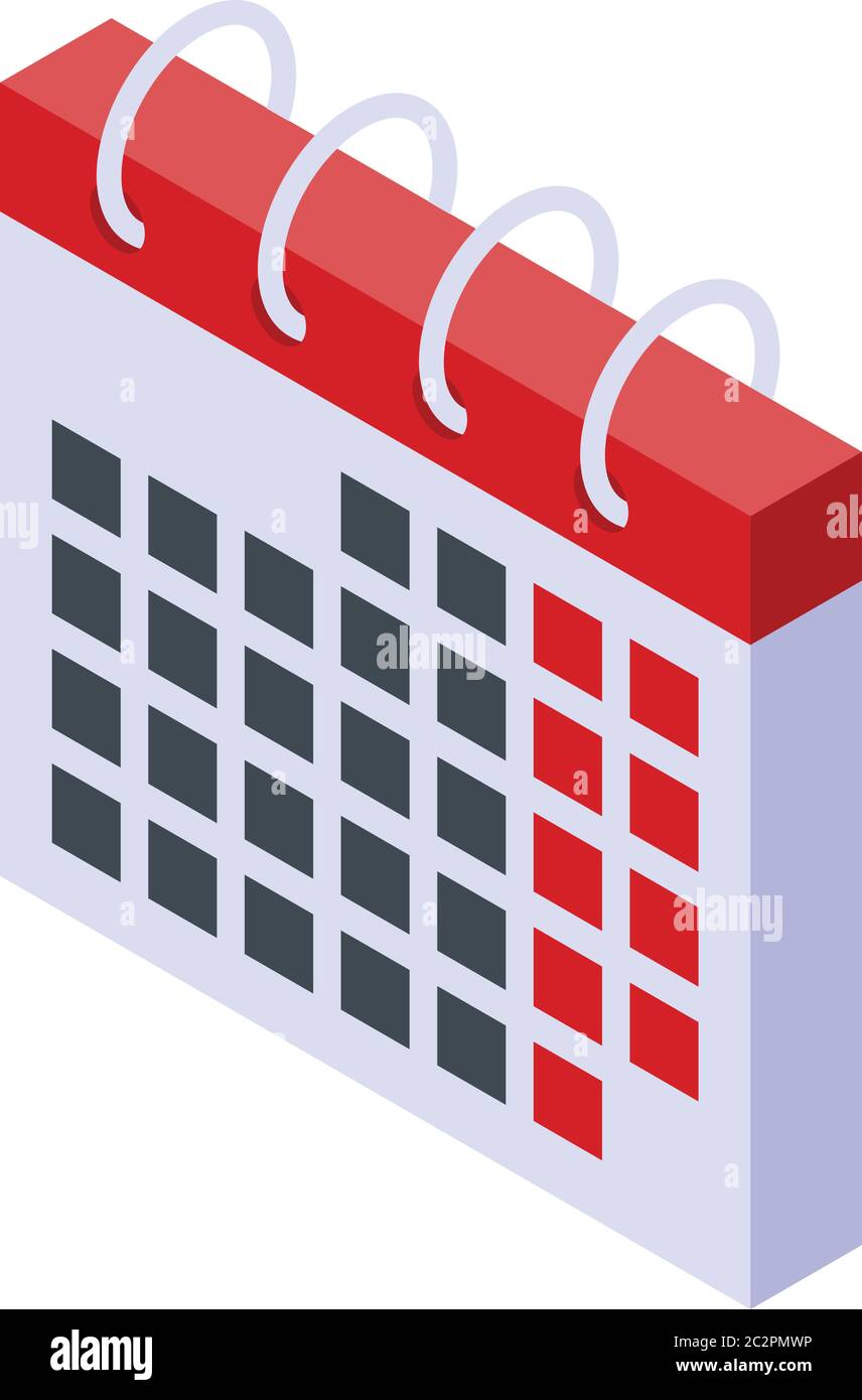 Student exam calendar icon, isometric style Stock Vector Image & Art ...
