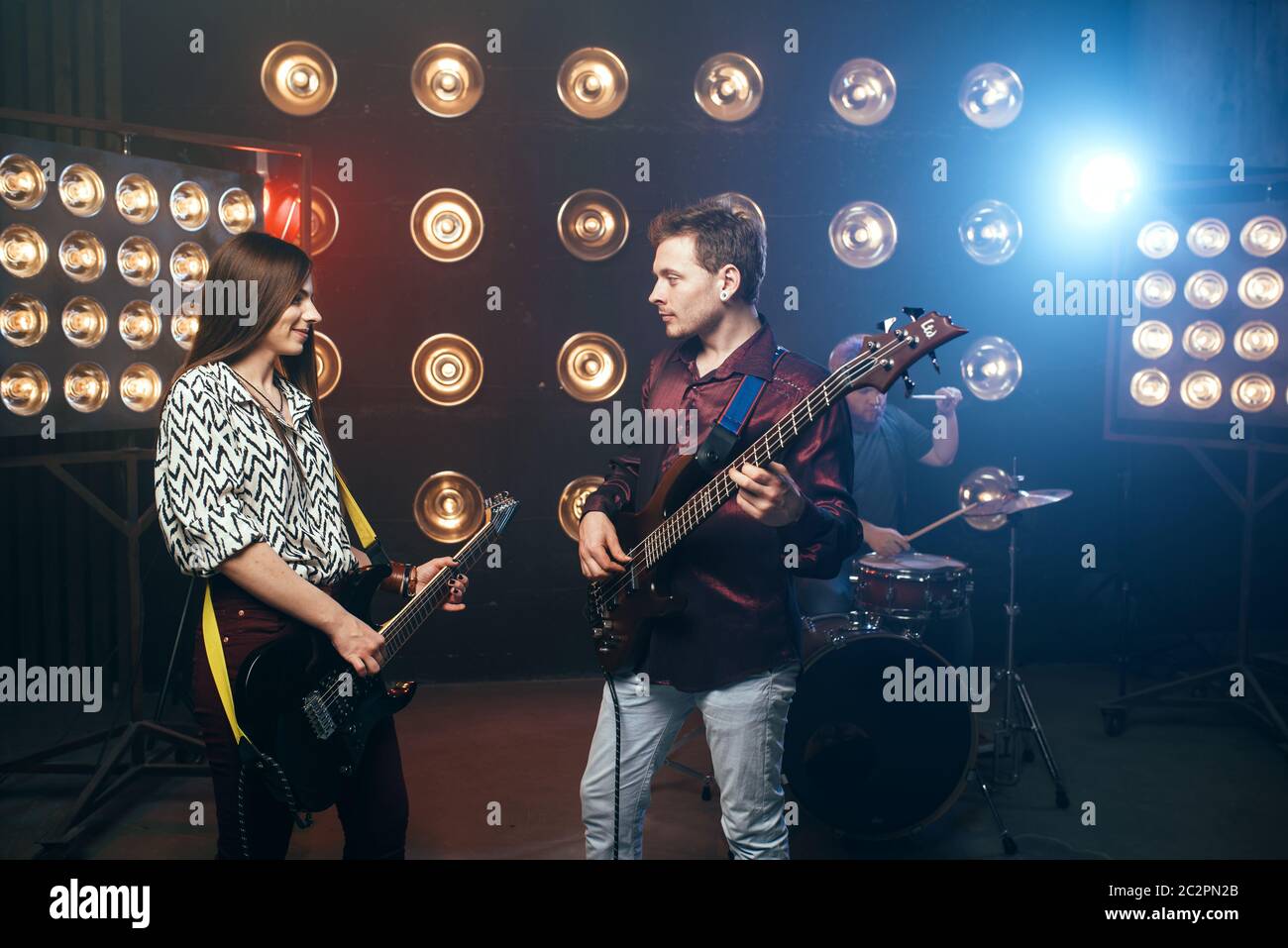Female musician plays electric hi-res stock photography and images - Alamy