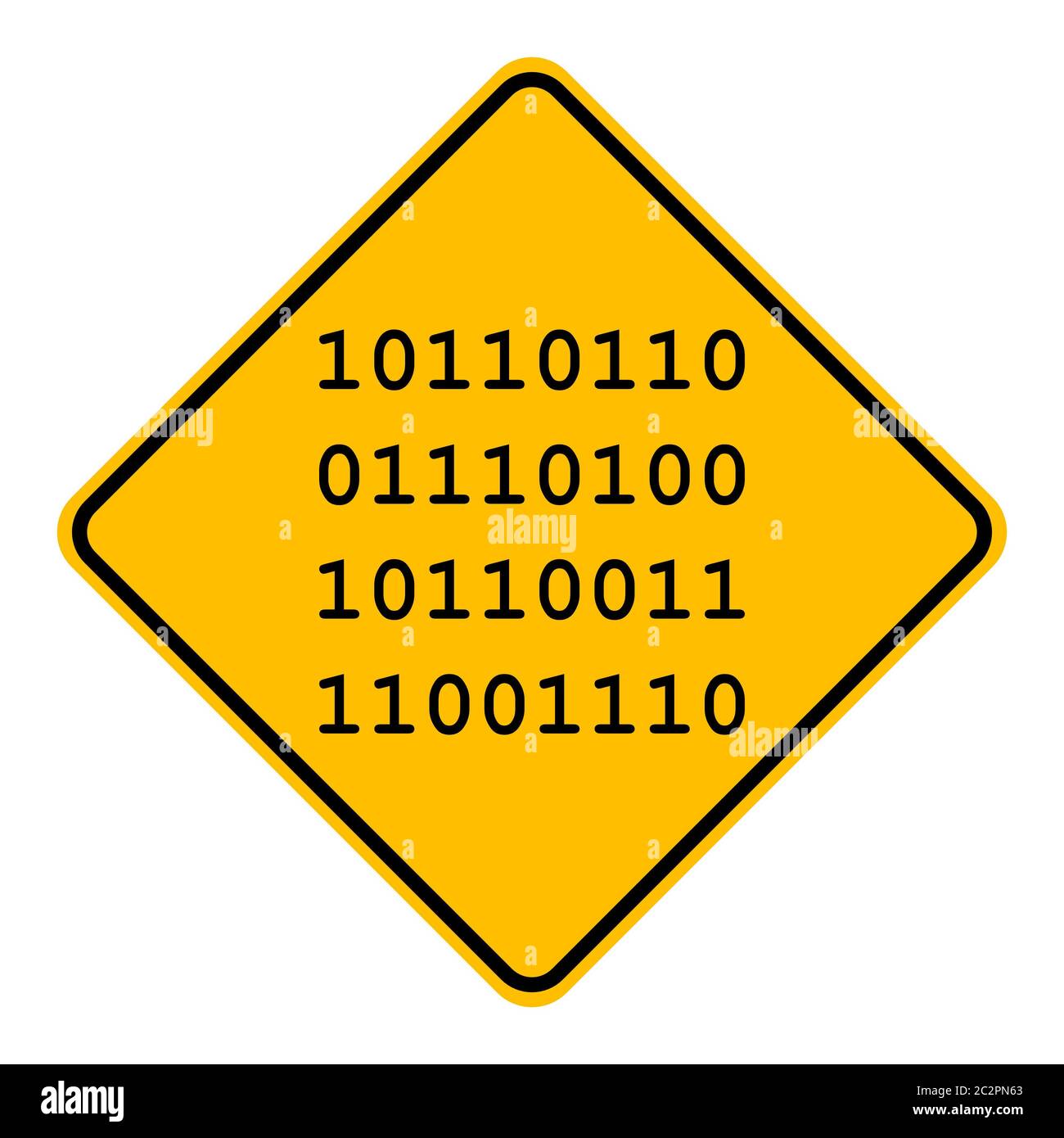 Binary code and road sign Stock Photo - Alamy