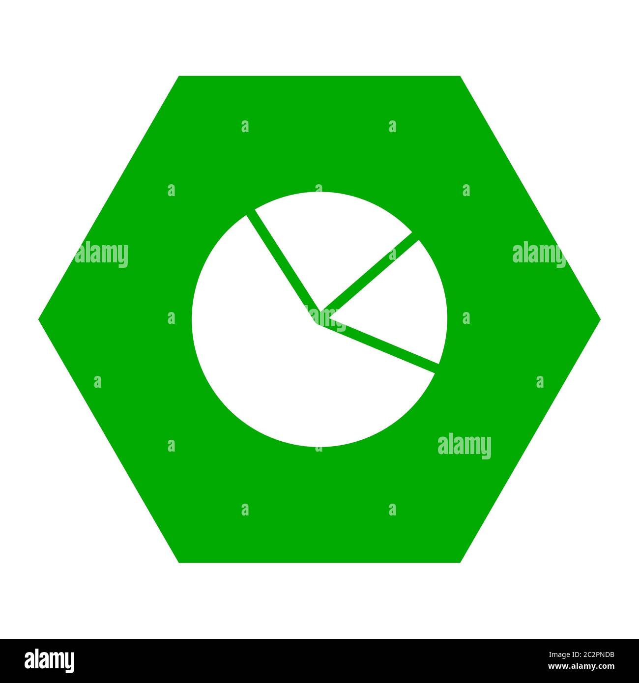 Pie chart and hexagon Stock Photo - Alamy