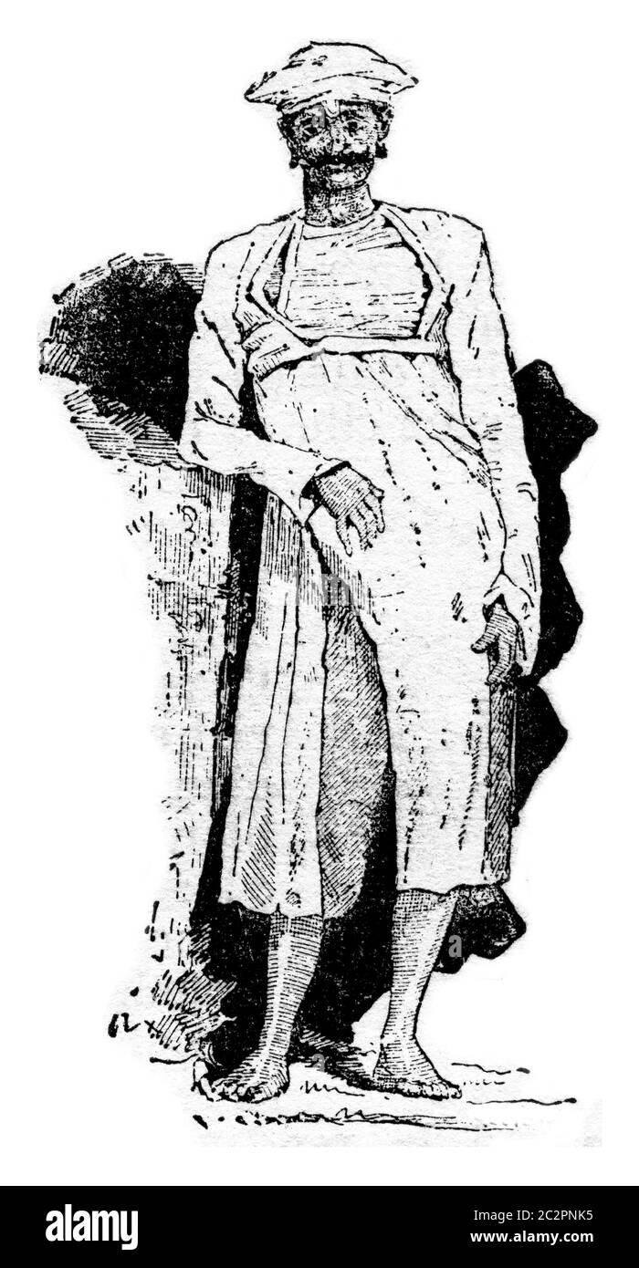 Brahmin, vintage engraved illustration. Dictionary of words and things ...