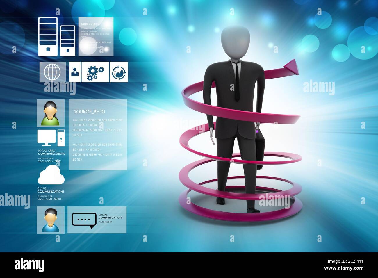 3d man business success concept Stock Photo - Alamy