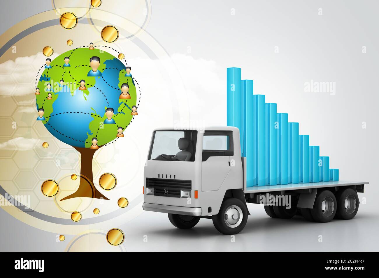 Transportation of business graph in truck Stock Photo - Alamy
