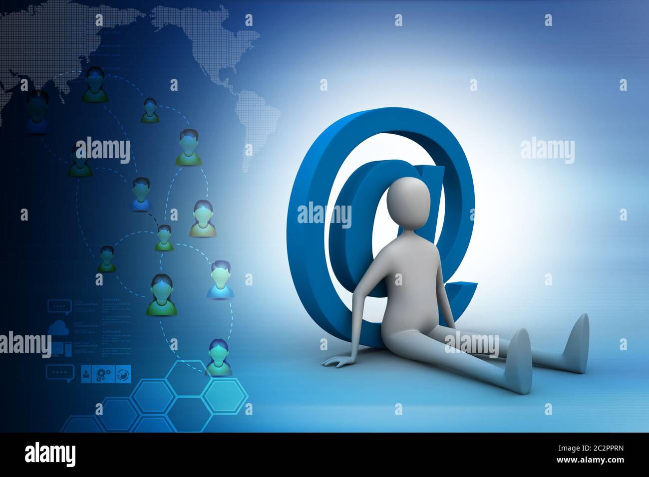 3d person with e mail symbol Stock Photo - Alamy