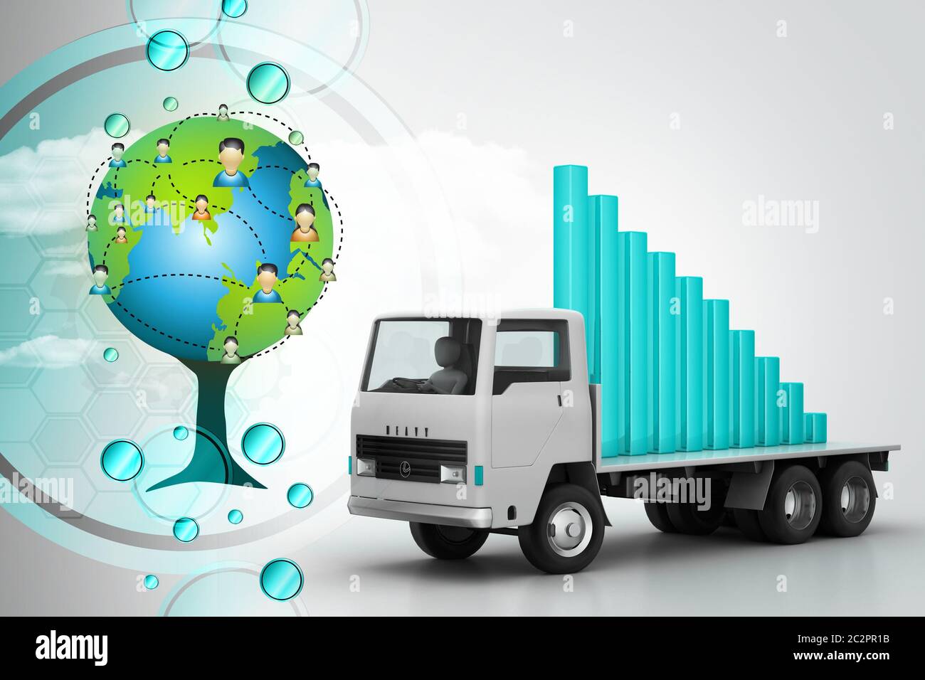 Transportation of business graph in truck Stock Photo - Alamy