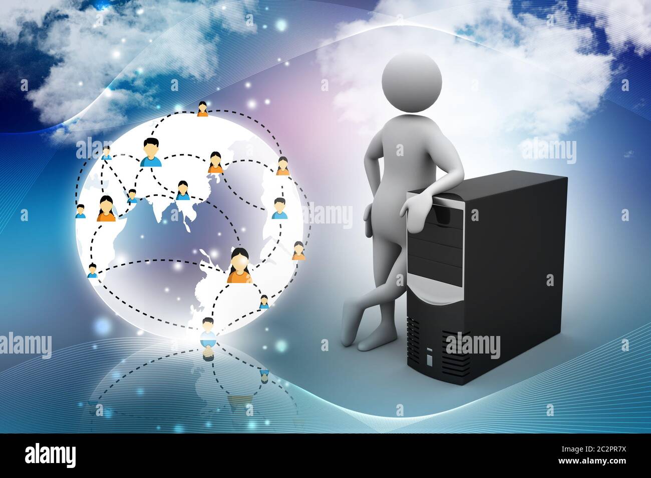 3d man standing near the data centre Stock Photo - Alamy