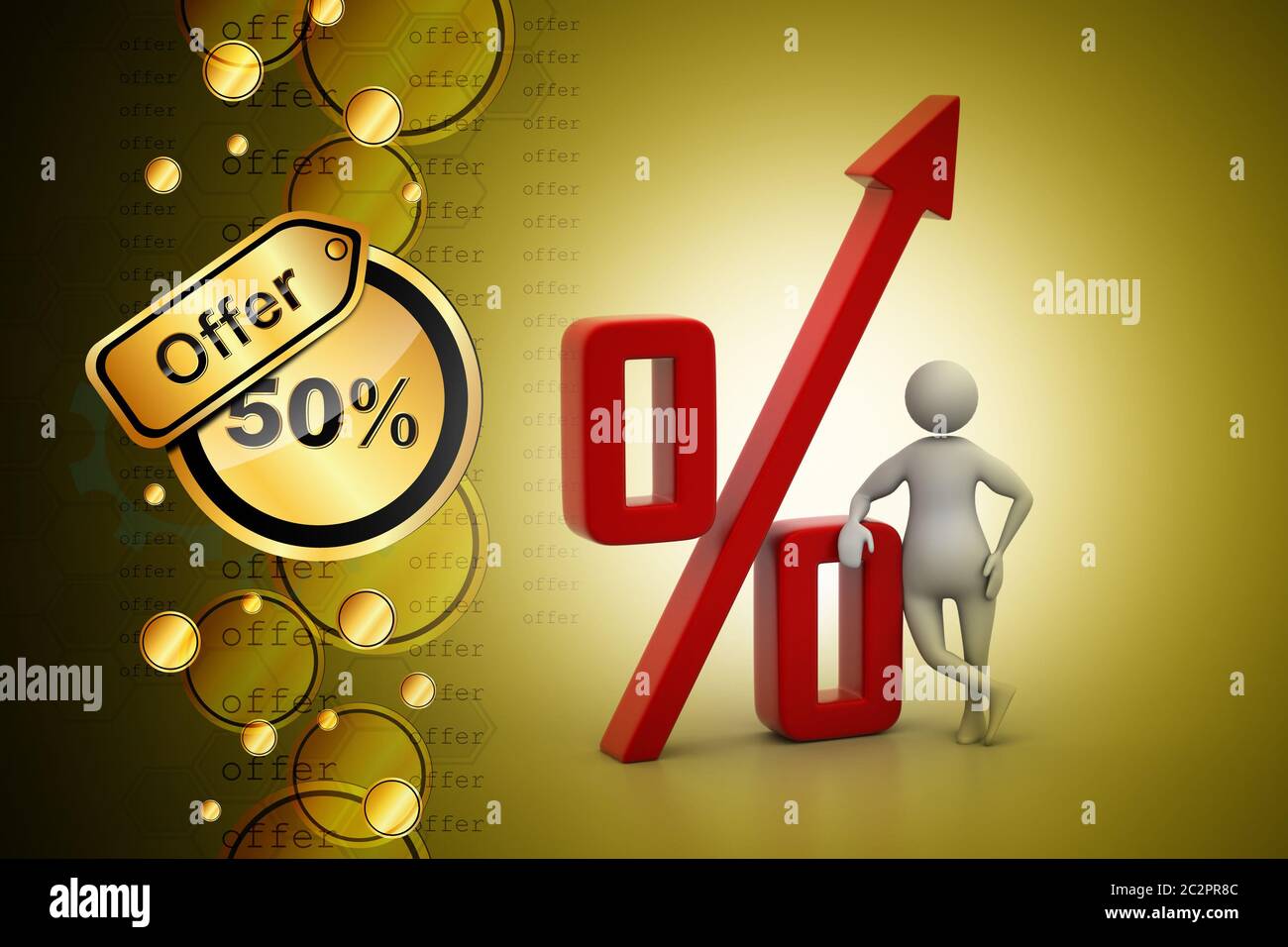 percentage sign with man Stock Photo - Alamy