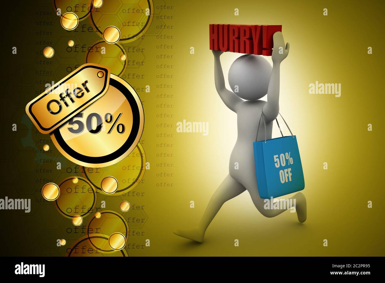 3d man with shopping bags Stock Photo - Alamy