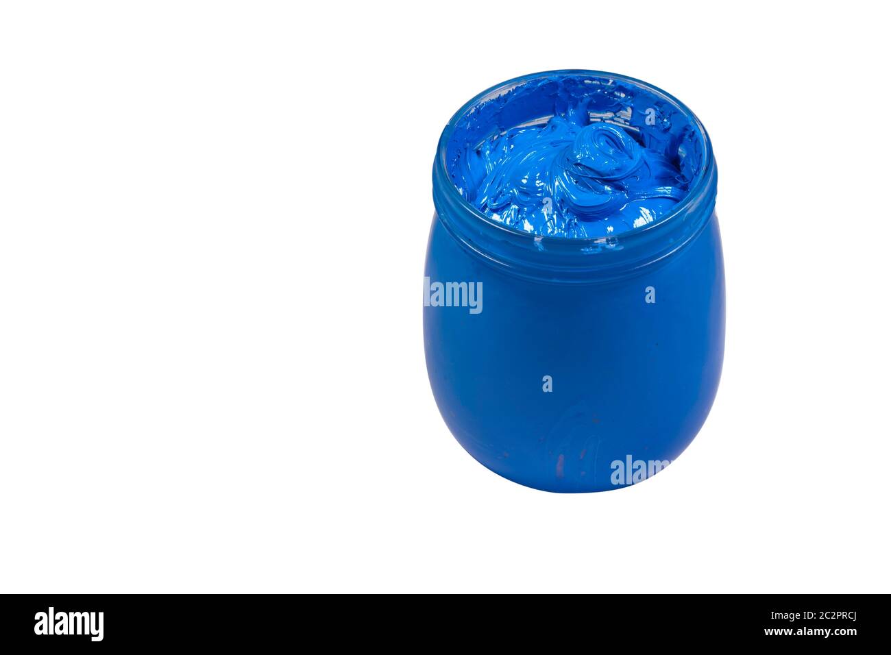 blue color of plastisol ink with clipping path. screen printing ink for ...