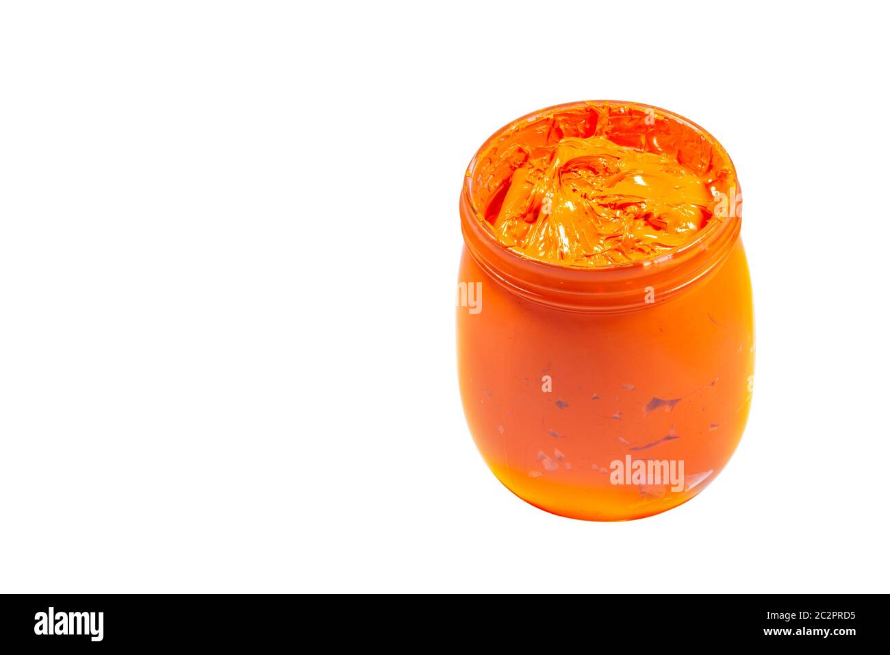 orange color of plastisol ink with clipping path. screen printing ink ...